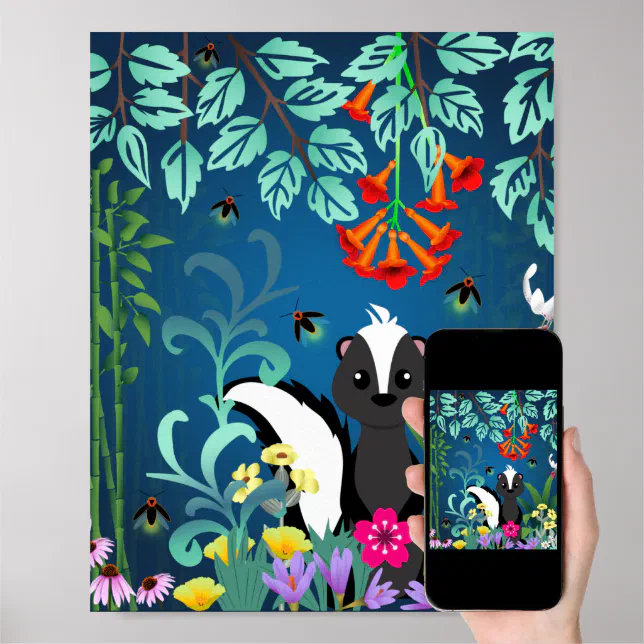 Woodland Skunk Poster | Zazzle