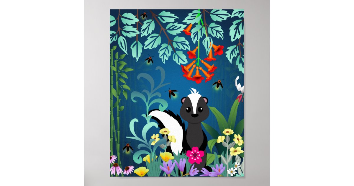 Woodland Skunk Poster | Zazzle