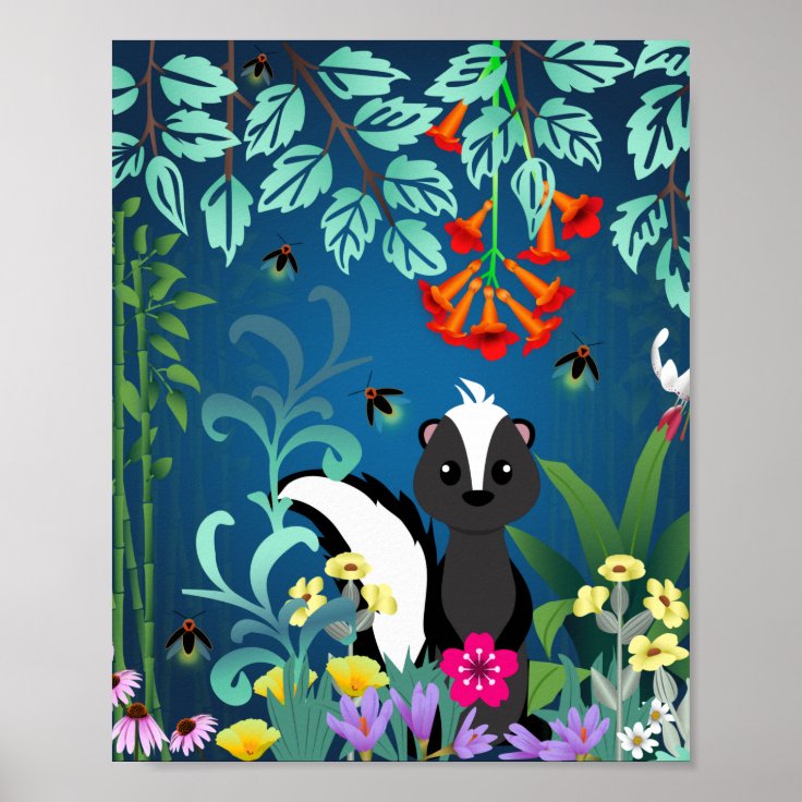 Woodland Skunk Poster | Zazzle