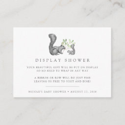 Woodland Squirrel Baby Shower Display Shower Enclosure Card | Zazzle