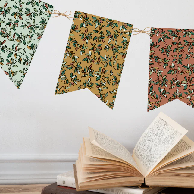 Woodland Storybook Fall Leaves Baby Shower Bunting Flags | Zazzle