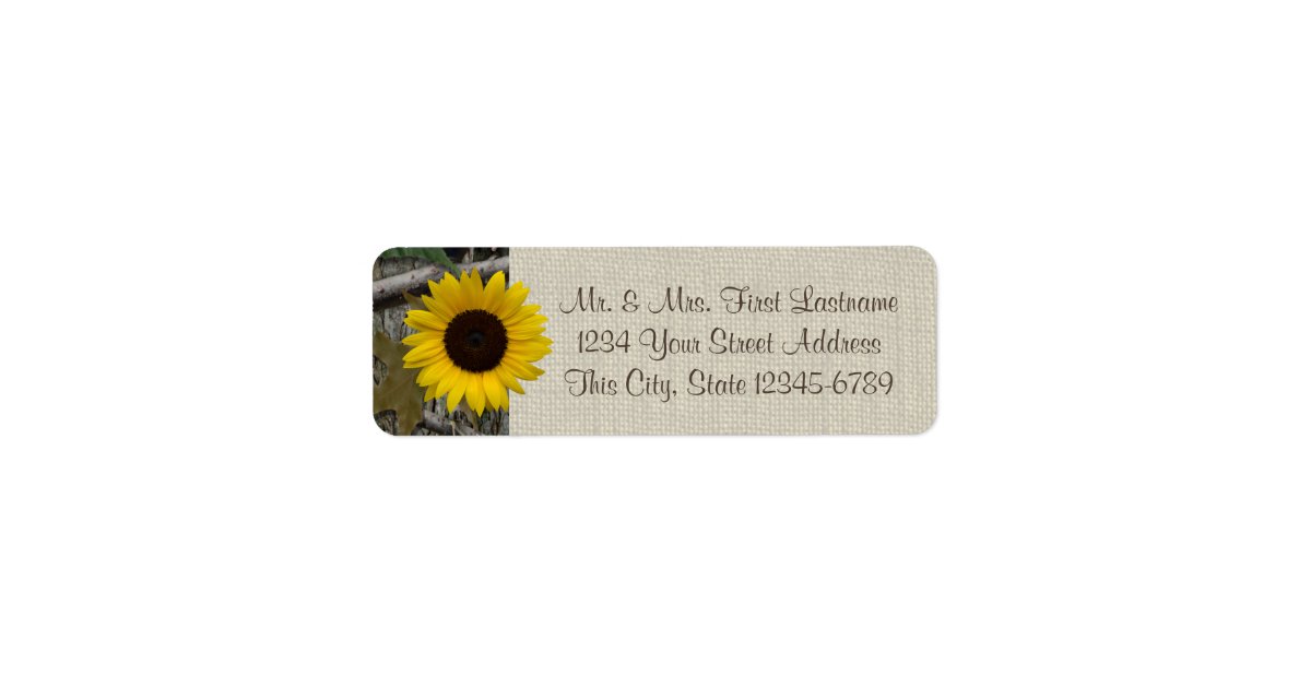 Woodland Sunflower and Burlap Label | Zazzle
