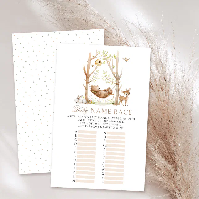 Woodland theme Forest animals baby shower games | Zazzle