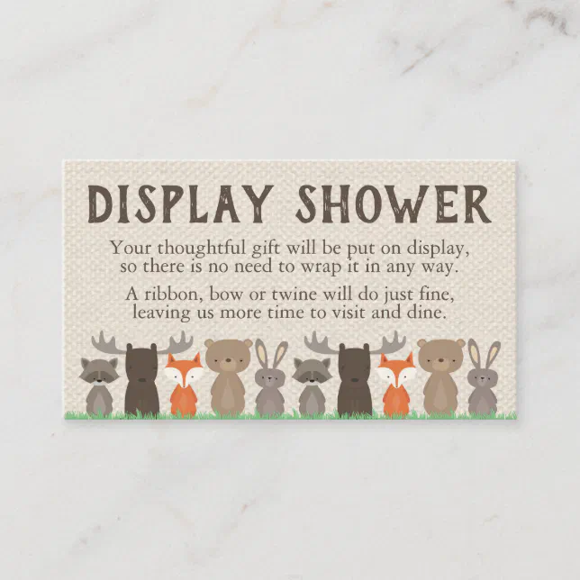 Woodland Themed Display Shower Inserts | Zazzle