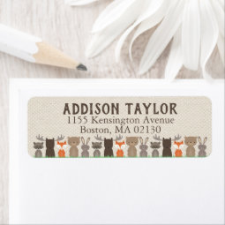 Woodland Themed Return Address Labels Baby Shower | Zazzle