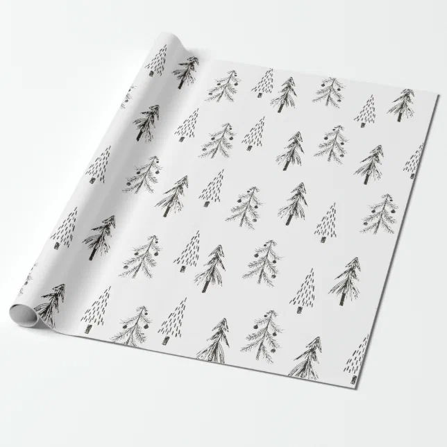 Woodland Tree Winter Wrapping Paper | Zazzle