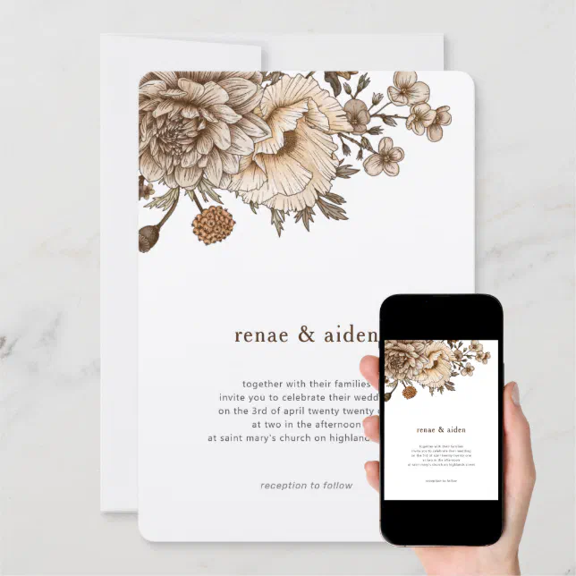 Woodland wedding invite, Boho invitation, Rustic Invitation | Zazzle