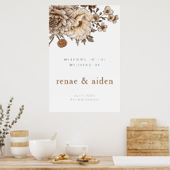 Woodland Welcome sign, Vintage Boho Poster | Zazzle