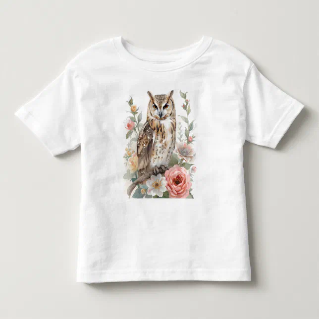 Woodland whispers owl toddler t-shirt | Zazzle