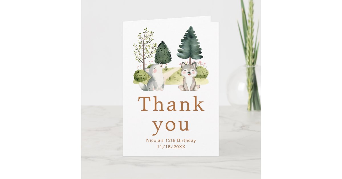 Woodland Wolf Birthday Card | Zazzle