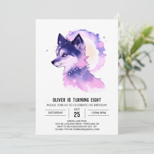 Woodland Wolf Birthday Invitation | Zazzle