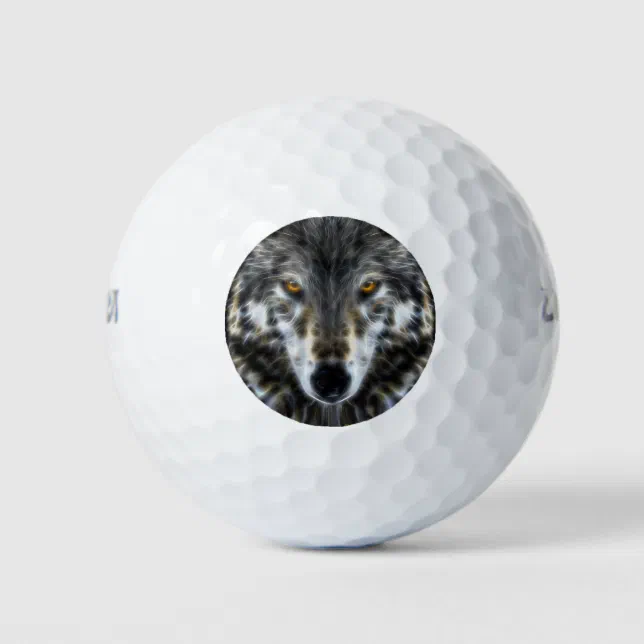 Woodland Wolf Inspirational Portrait Golf Balls | Zazzle
