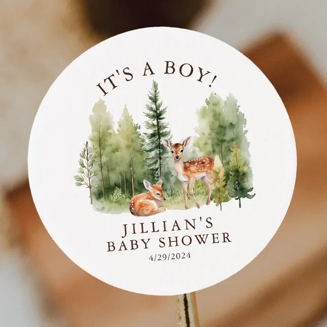 Woodland Wonder Deer Classic Round Sticker | Zazzle