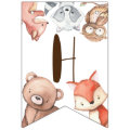 Woodlands forest animals birthday personalized bunting flags | Zazzle