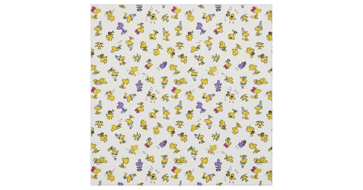 Woodstock Fun Pattern Fabric | Zazzle