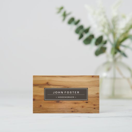 Woodworker - Border Wood Grain Business Card | Zazzle