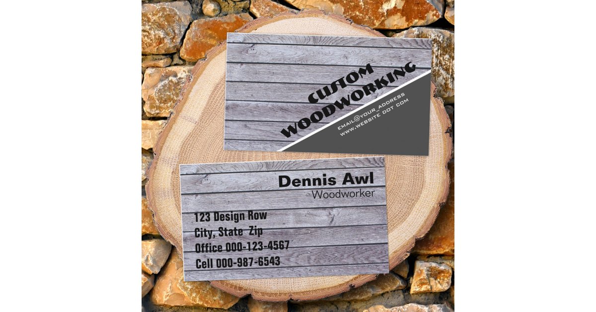Woodworker Trade Vintage Weathered Gray Wood Slats Business Card | Zazzle