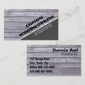 Woodworker Trade Vintage Weathered Gray Wood Slats Business Card | Zazzle