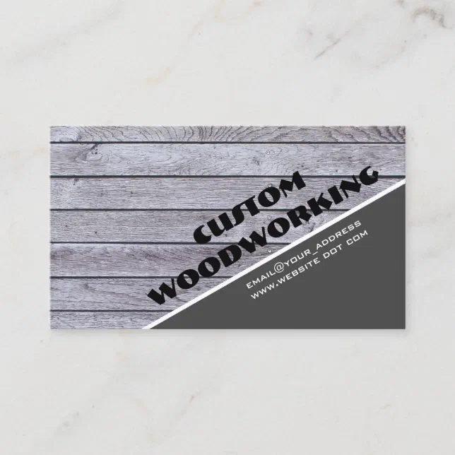 Woodworker Trade Vintage Weathered Gray Wood Slats Business Card | Zazzle