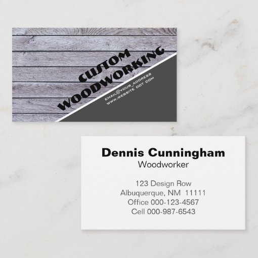 Woodworker Trade Weathered Vintage Gray Wood Slats Business Card | Zazzle