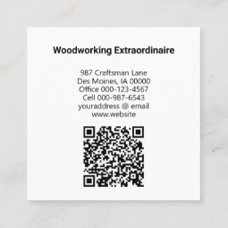 Woodworking Craftsman Finish Wood Texture QR Code Square Business Card ...