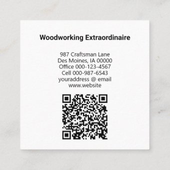Woodworking Craftsman Finish Wood Texture QR Code Square Business Card ...