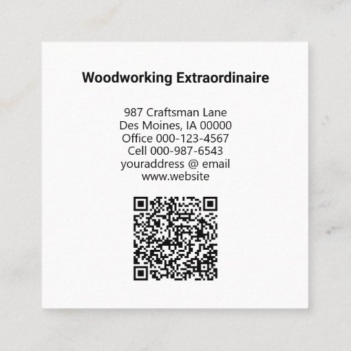 Woodworking Craftsman Finished Wood Knot QR Code Square Business Card ...