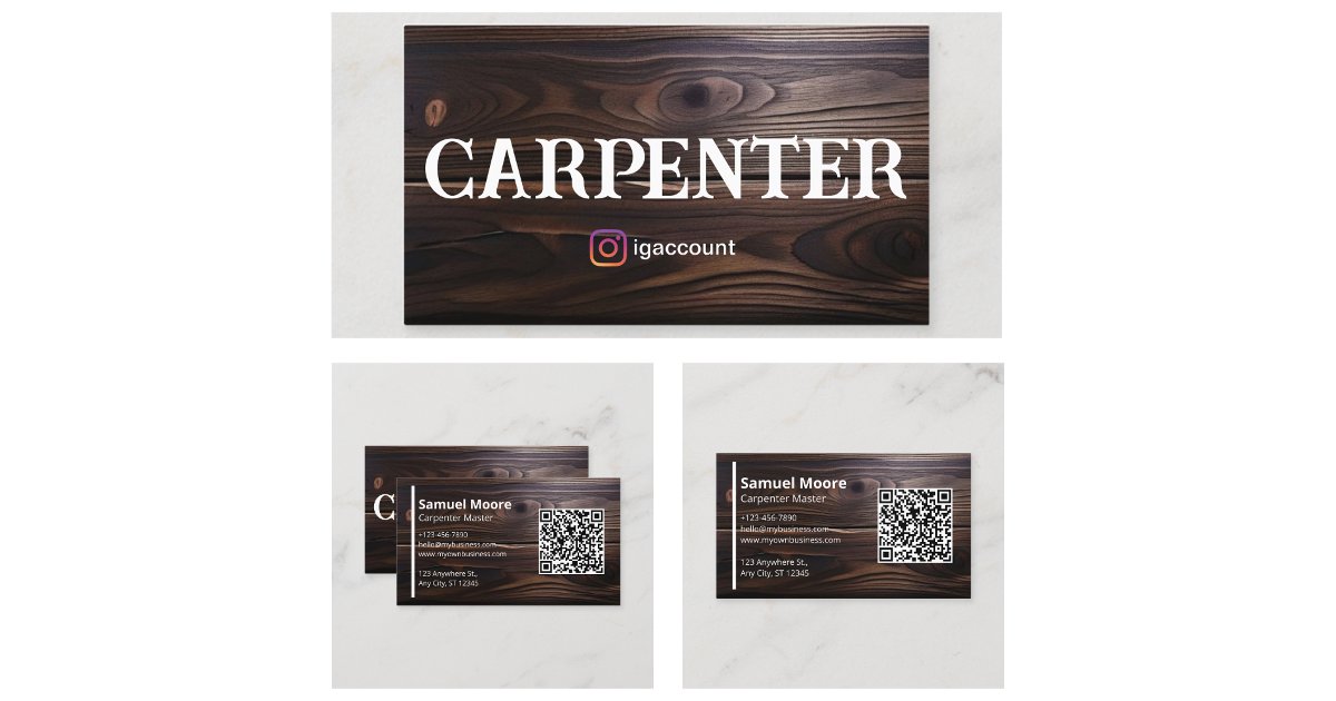 Woodworking Experts Professional Carpenter Business Card | Zazzle