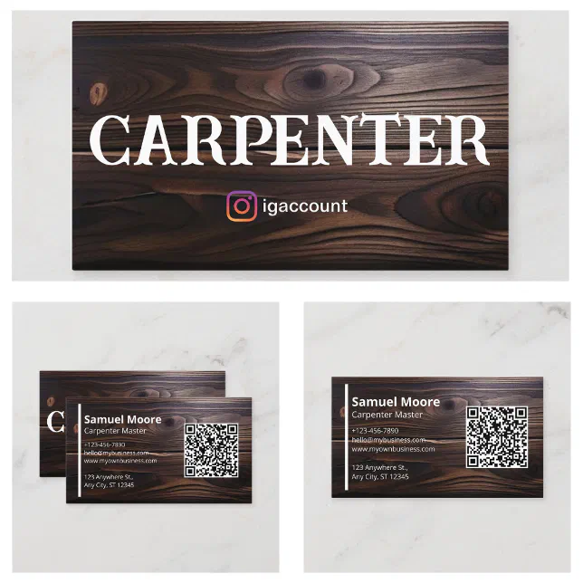Woodworking Experts Professional Carpenter Business Card | Zazzle