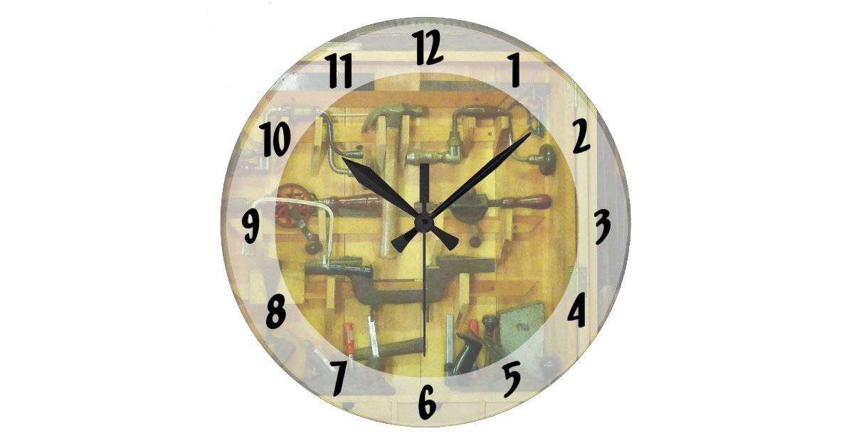 Woodworking Tools Large Clock | Zazzle.com