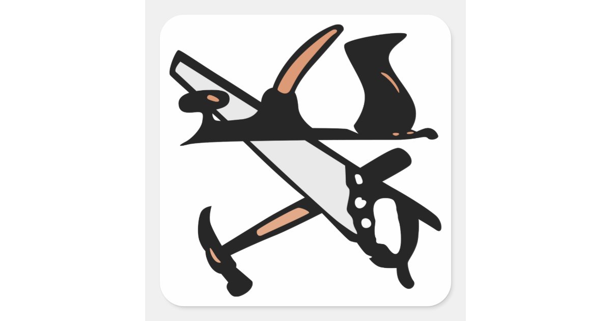 Woodworking Tools Square Sticker | Zazzle