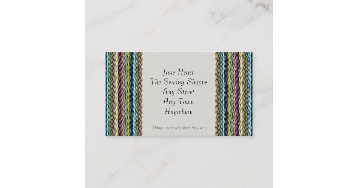 Wool Fabric Effect Textiles Business Card | Zazzle