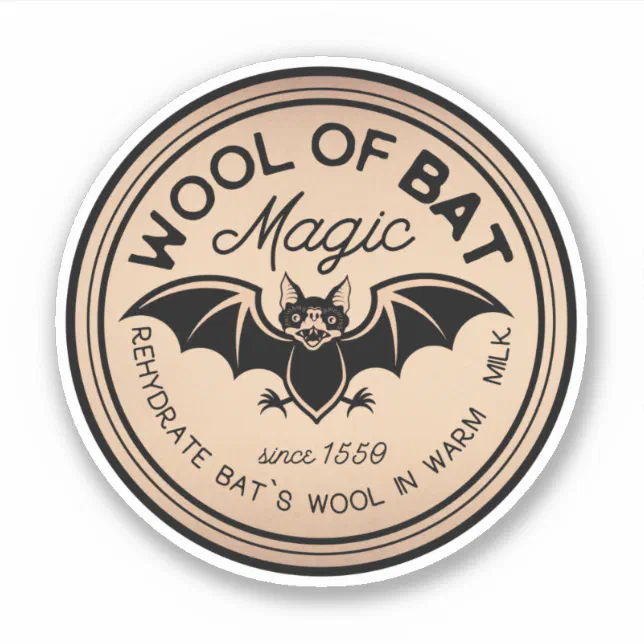 Wool of Bat Potion Vintage Label Sticker | Zazzle