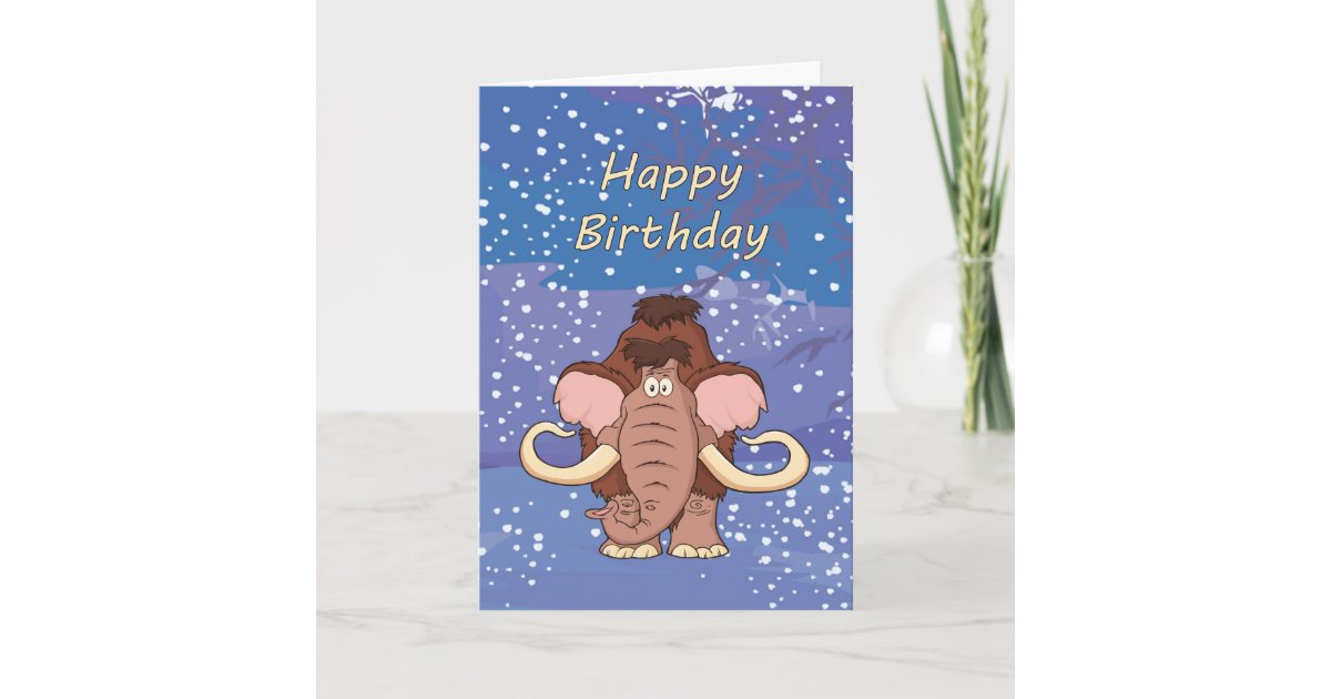 Woolly Mammoth Birthday Card | Zazzle