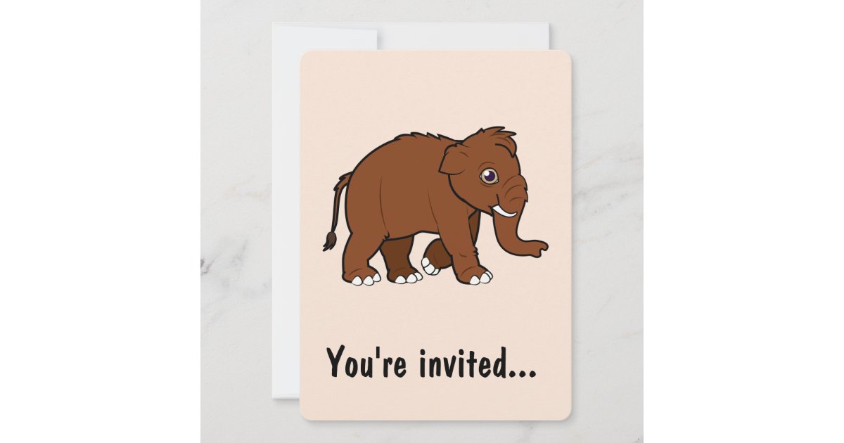 Woolly Mammoth Birthday Party Invitation | Zazzle