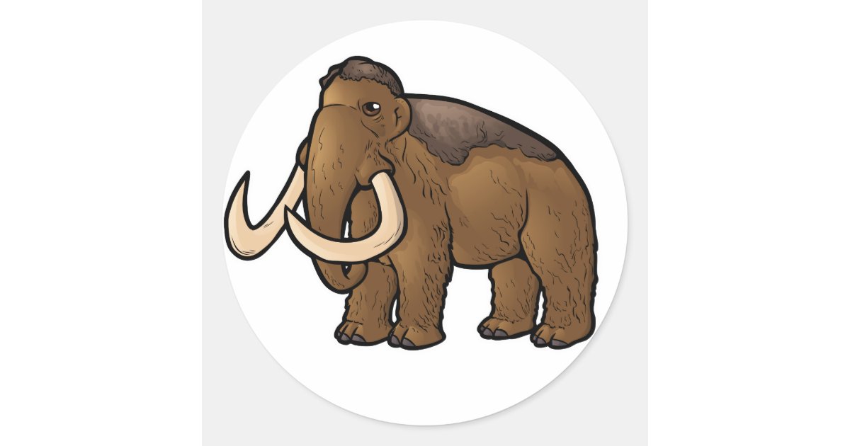 Woolly Mammoth Classic Round Sticker | Zazzle