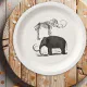 Woolly Mammoth Pre-Historic Elephant and Skeleton Paper Plates | Zazzle