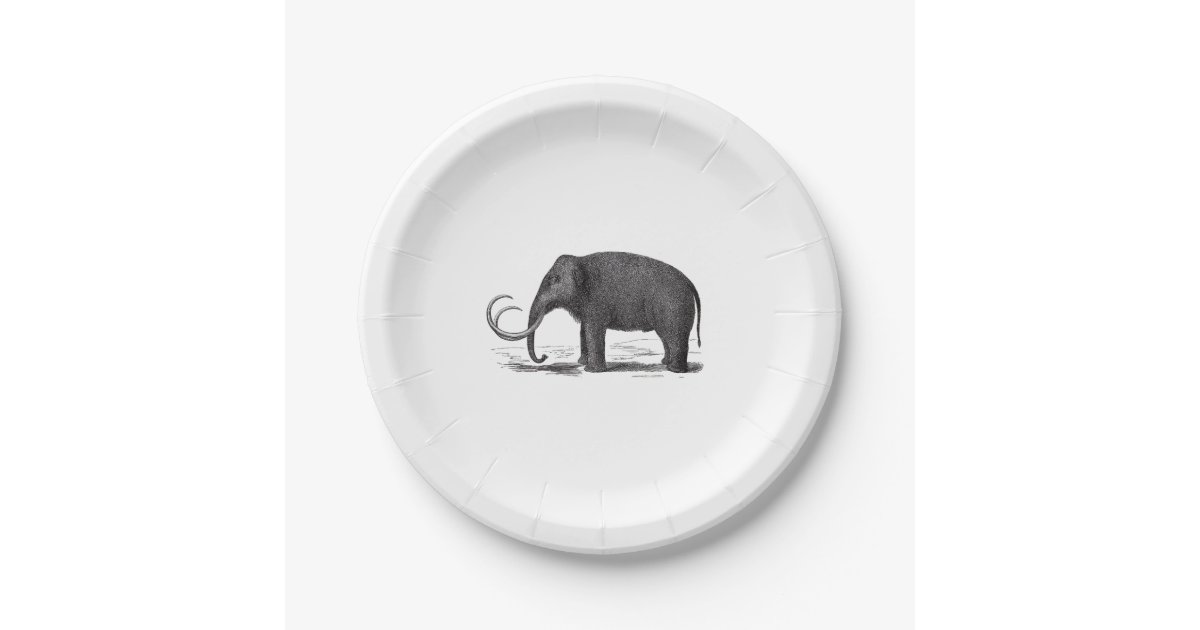 Woolly Mammoth Prehistoric Elephant Paper Plates | Zazzle