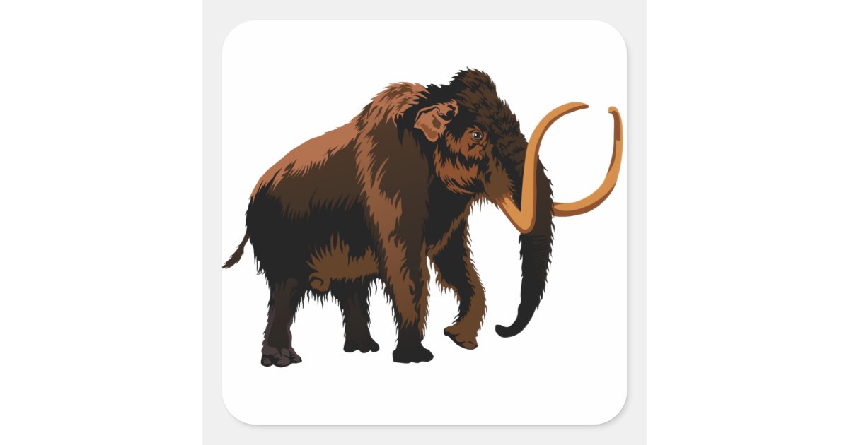 Woolly Mammoth Square Sticker | Zazzle