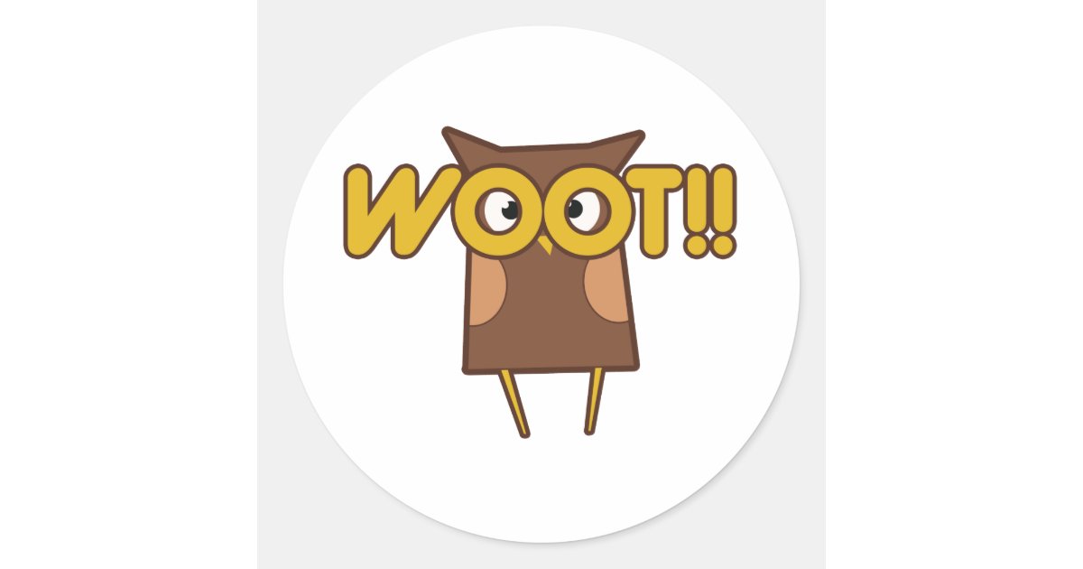 Woot Congrats Owl Classic Round Sticker | Zazzle