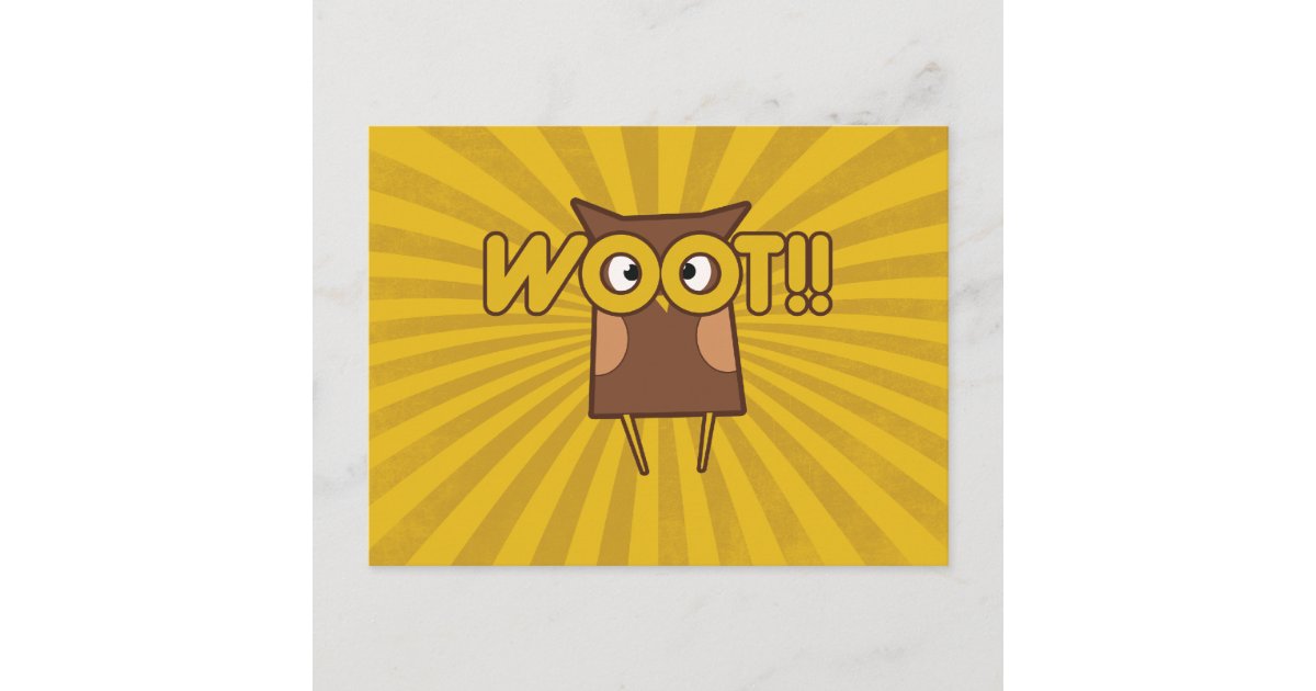 Woot Congrats Owl Postcard | Zazzle