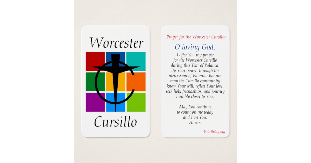 Worcester Cursillo Prayer Card | Zazzle