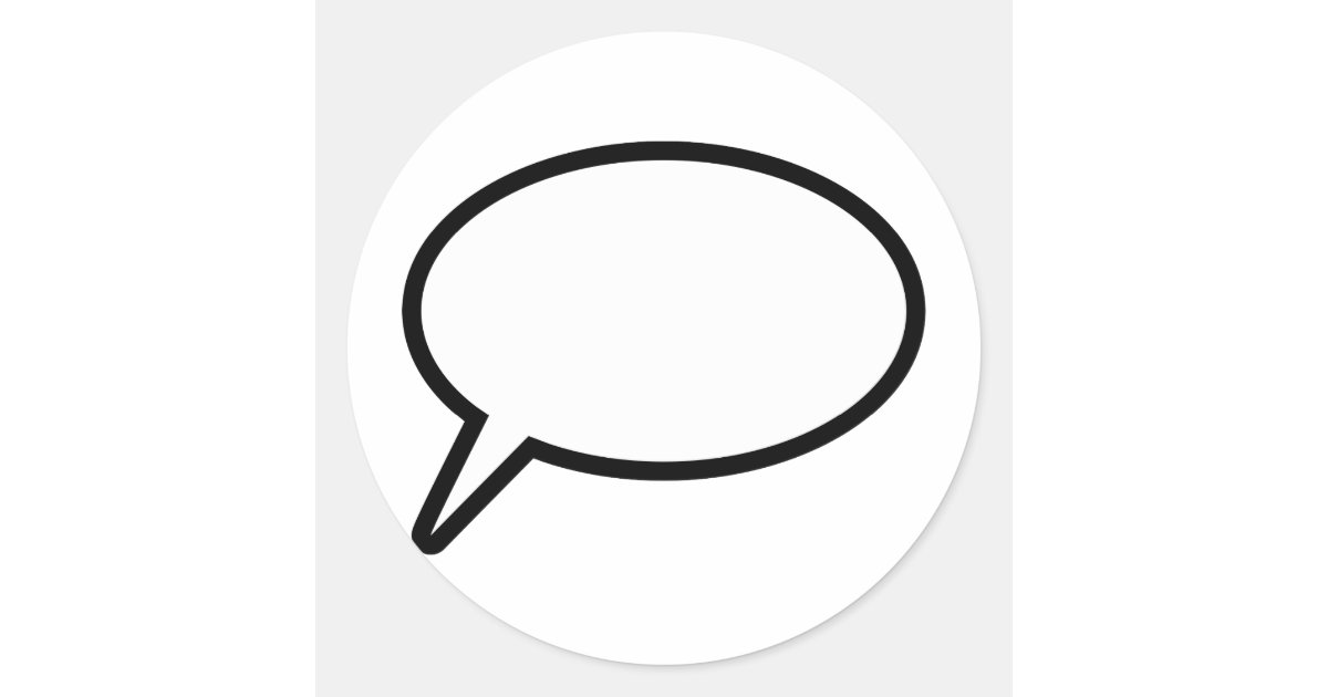 Word Balloon Classic Round Sticker | Zazzle