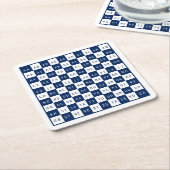 Word Game Cheat Sheet Blue White Square Paper Coaster | Zazzle