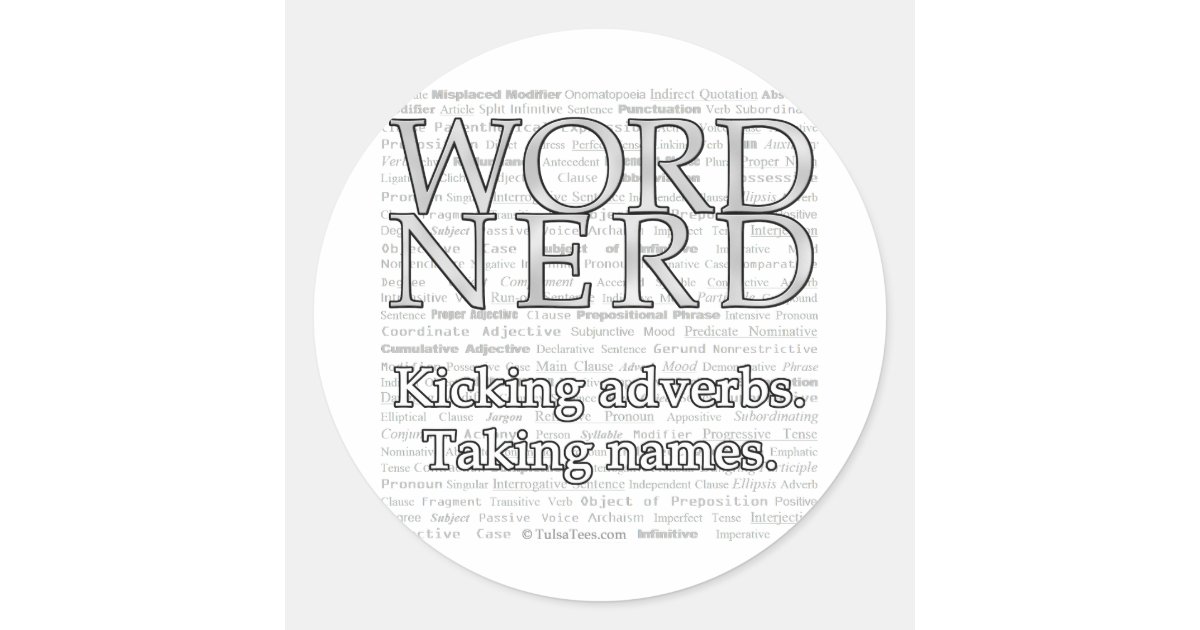 Word Nerd Stickers | Zazzle