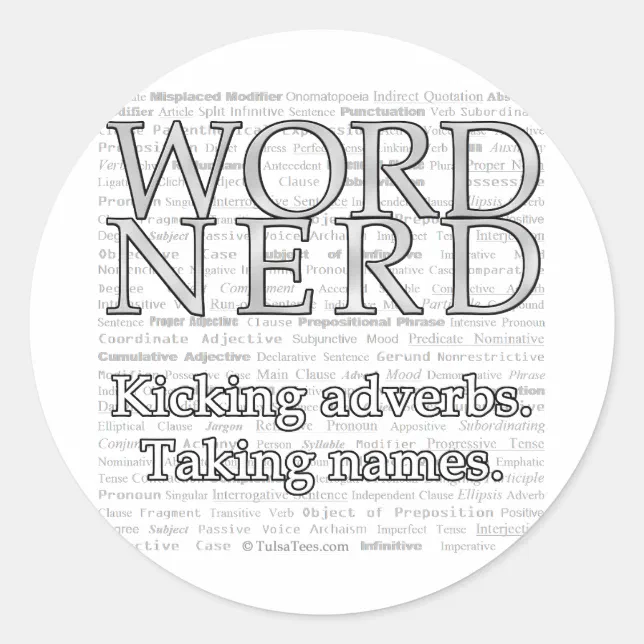 Word Nerd Stickers | Zazzle