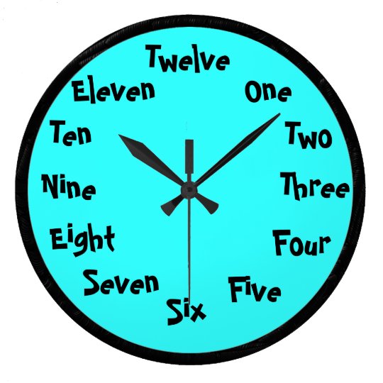 Word numbers Wall Clock | Zazzle.com