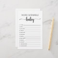 Word Scramble Baby Game Baby Shower party game | Zazzle