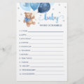 Word Scramble Game for the Baby Shower Teddy Bear | Zazzle