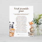 Word Scramble Woodland Animals Baby Shower Game | Zazzle